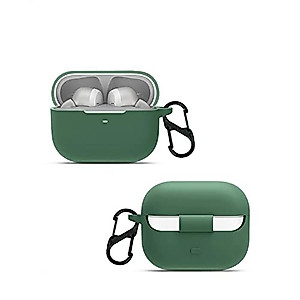 2 Pack DAYJOY Soft Silicone Protective Case Cover Compatible with Amazfit PowerBuds Pro Earphone, Protective Skin Sleeve with Carabiner for Amazfit PowerBuds Pro (Black+White)