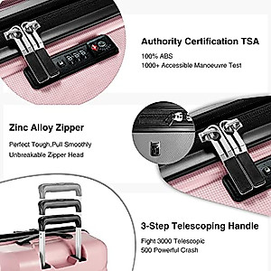 LUGGEX Pink 28 Inch Luggage with Spinner Wheels - Expandable Large Checked Luggage - Lightweight Adventure Partner (Pink Suitcase)