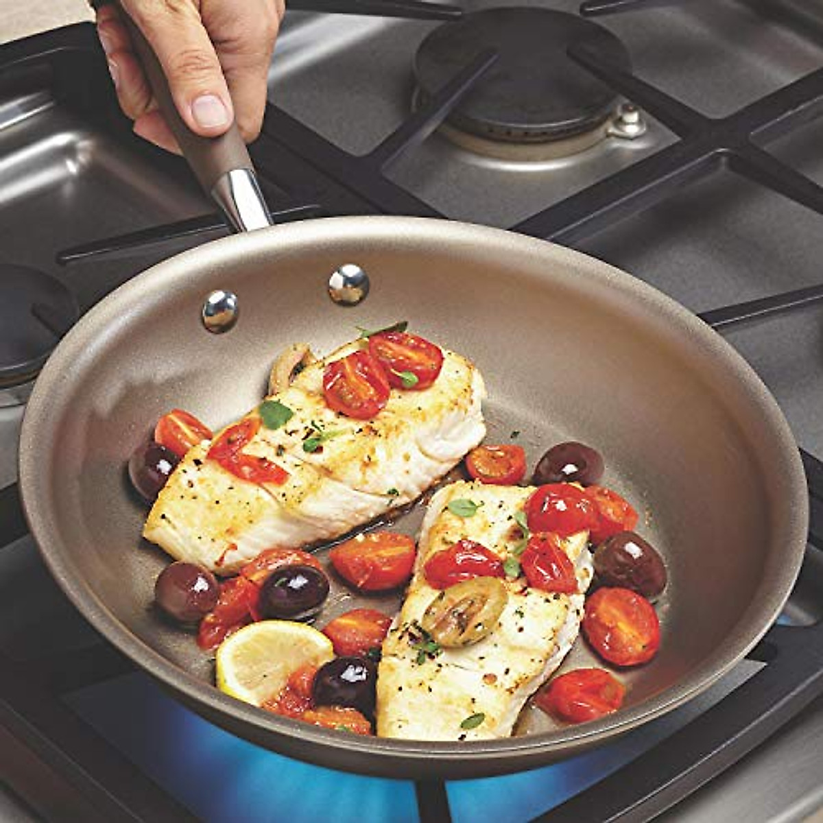 Anolon Advanced Hard Anodized Nonstick Fry Pan/Skillet, 8 Inch, Brown Umber