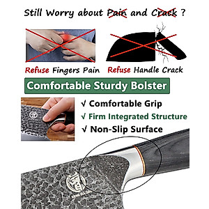 Authentic Serbian Chefs Knife - 7.5'' Full Tang Cleaver Knife - Razor Sharp High Carbon Steel - Rivet Pakka wood Handle for Kitchen fine cut