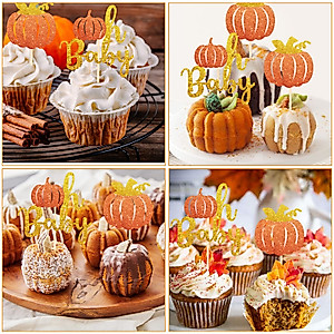 152pcs Little Pumpkin Baby Shower Decorations for Boy with Little Pumpkin Banner Pumpkin Cake Toppers Paper Pompom Latex Balloons Fall Leaves for Fall Theme Baby Shower Party Supplies