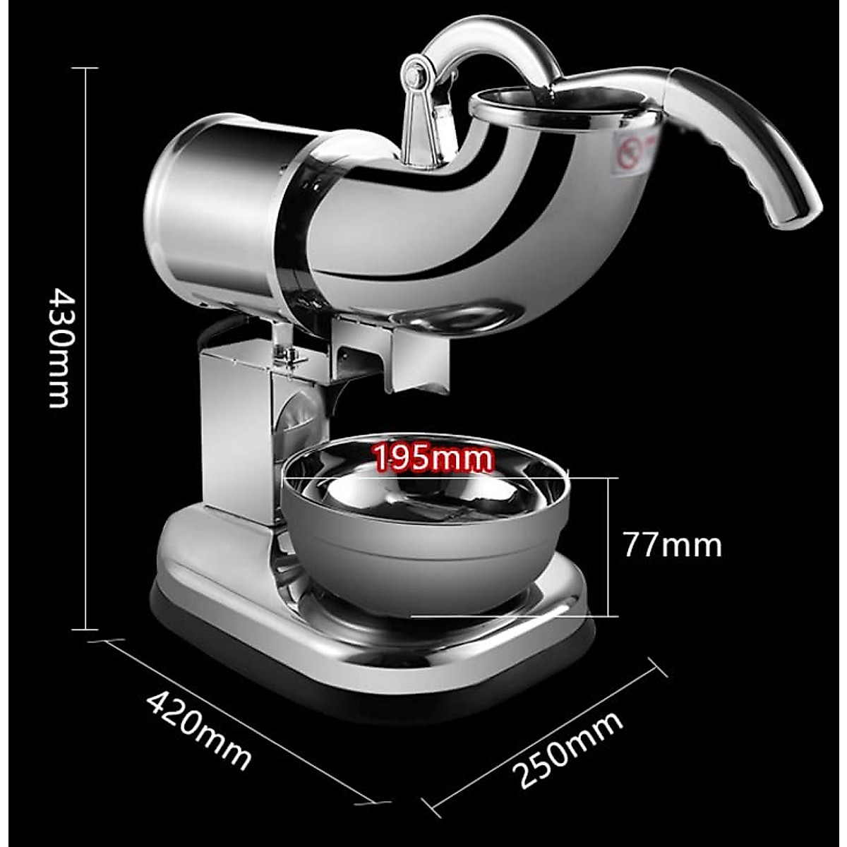 KZHFS Full Stainless Steel Ice Crushers Shavers Electric Ice Smoothies Maker Blender Machine for Coffee Bar Shop