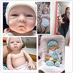 AFEWD 18" Lifelike Reborn Baby Boy Doll, Soft Body Silicone Vinyl, Weighted Newborn Toddler for Gift