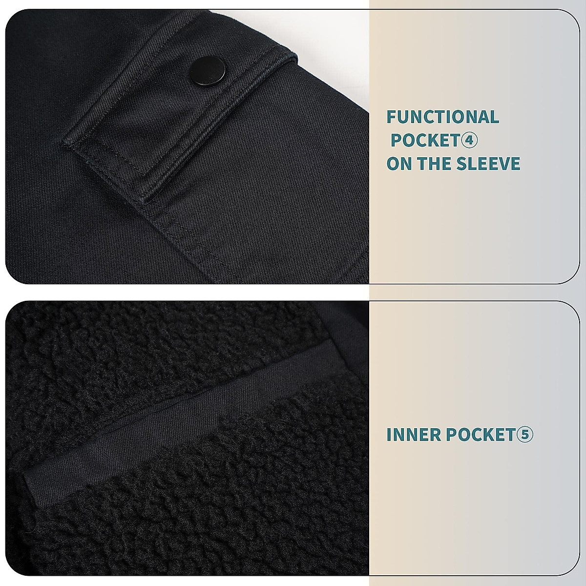 whattry Mens Casual Washed Cotton Military Jacket Warm Canvas Windbreaker