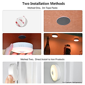 wobsion Puck Lights with Remote, Color Changing Under Cabinet Led Lighting, Closet Light, USB Rechargeable Puck Lights for Counter,Closet,Display Case,Perfect for Home Dec,2 Pack