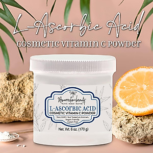 100% Pure L-Ascorbic Acid (Cosmetic Vitamin C Powder for Face) to Make Your Own Premium Beauty Serum, Skincare Mask Treatment, Hyaluronic Serums with Vit C & DIY Facial Skin Care Products 6 OZ