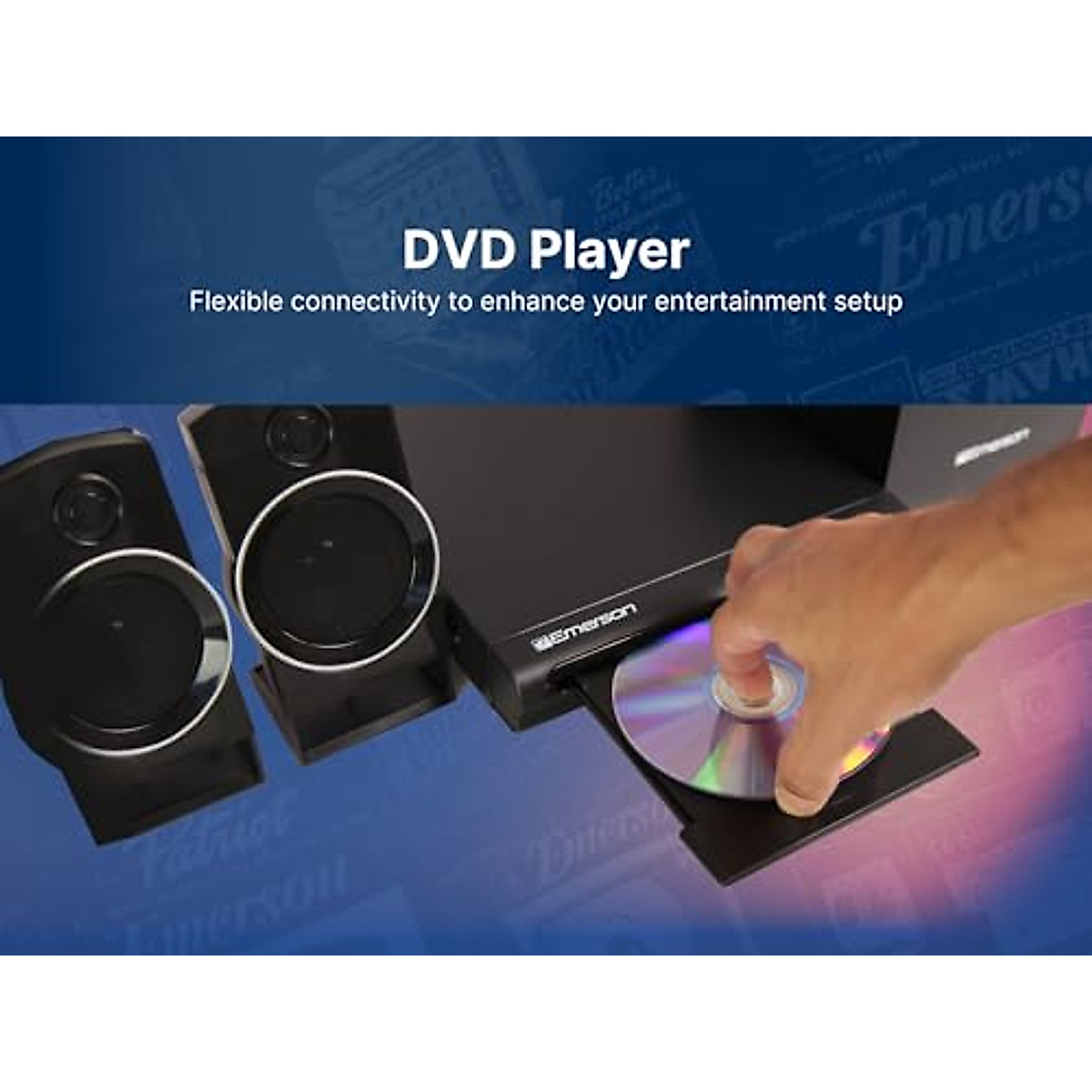 Emerson ED-8050 2.1 Channel Home Theater DVD Player and Surround Sound System with Subwoofer, HDMI Output, USB Playback, and Dual Speakers – Ideal for Immersive Movie and Music Experience