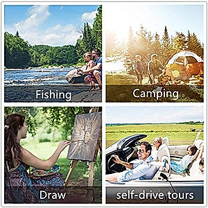 BDL Camp Chairs with Shade Canopy Chair Folding Camping Recliner Support 380 LBS， with A Cup Holders and Carry Bag, for Outdoor Beach Camp Park Patio