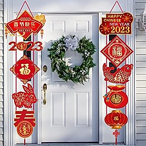 Chinese New Year Decoration 2023 Chinese New Year Decor Year of the Rabbit Lunar New Year Decorations Chinese Couplets Spring Festival Banner