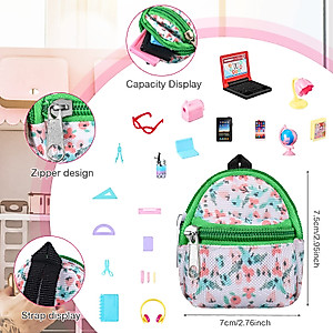 29 Pieces Dollhouse Accessories Mini Laptop Computer Tablet Phone Toy Miniature Glasses Headset Backpack Drink Toys Plastic Doll Accessories