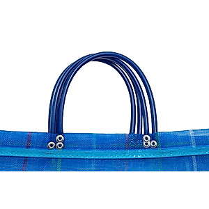 La Sol Imports Large Mercado Mexican Bags Tote Reusable Colorful Durable Mesh Grocery Bag 20 x 22 in Plus 5 in Handle (3 Piece 20 in)