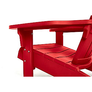 Keter Teton Adirondack Weather Resistant Furniture for Entertaining by The Pool, Patio and Fire Pit, Easy Assembly Outdoor Seating, Weatherwood