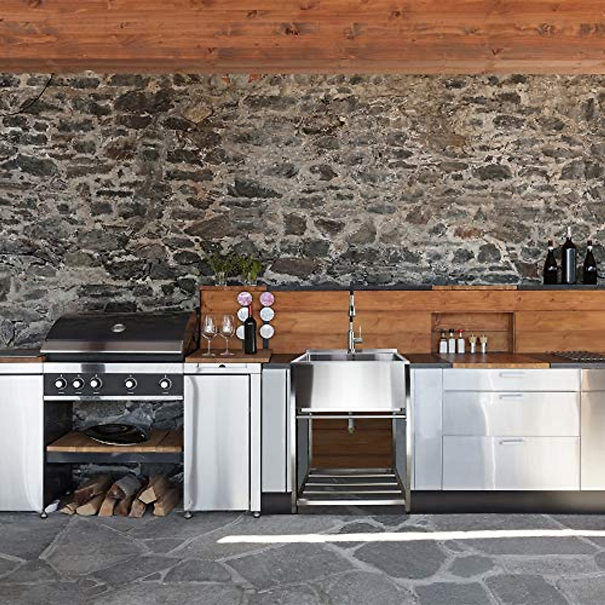 Transolid TFH-2522-SS 25 in. x 22 in. x 34.3 in. Stainless Steel Laundry Sink with Wash Stand in Brushed Satin