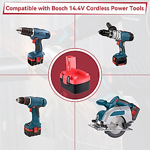 VANON 2Pack 14.4V 3.6Ah BAT140 Ni-MH for Bosch 14.4V Battery BAT038 BAT040 BAT041 BAT159 Compatible with Bosch 14.4V Cordless Power Tools