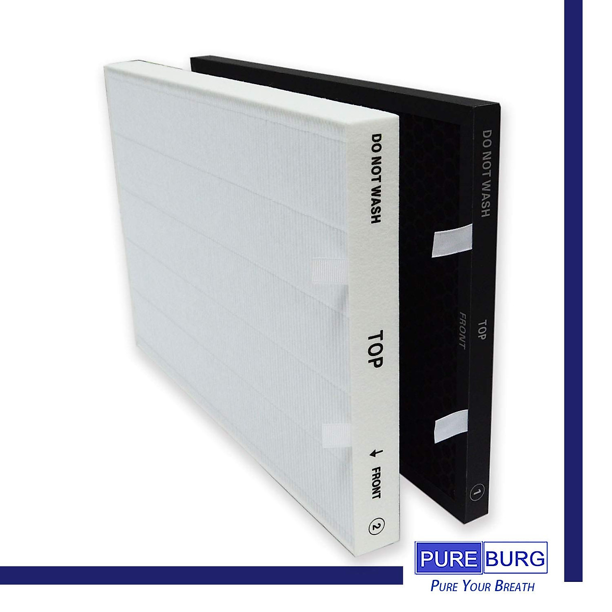 PUREBURG Air320 True HEPA Replacement Filter Kit Compatible with Bissell Air320 (2768A) Air Purifier Replaces No. 2804 & 2677,H13 4-Stage Filtration Activated Carbon Air Clean Dust VOCs Odor