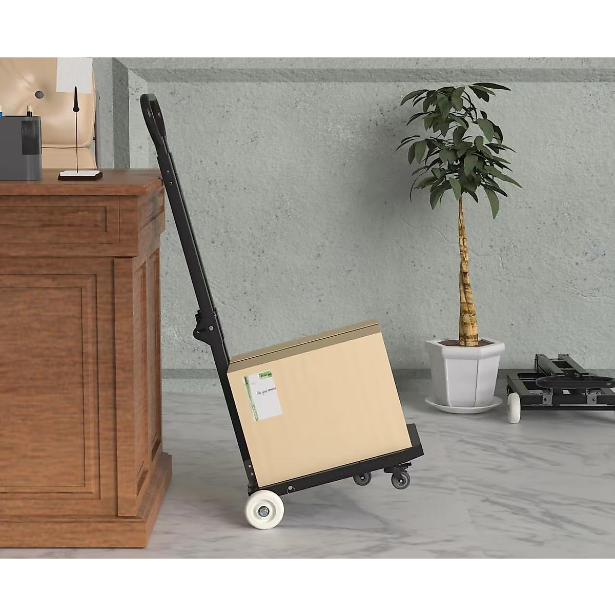 Davcreator Hand Push Truck with Wheels for Moving Furniture Shopping Cart 100LBS Load Capacity