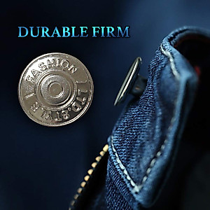 20 Sets Replacement Jean Buttons, 17mm Combo Copper Tack Buttons Replacement Kit with Rivets and Metal Base in Plastic Storage Box