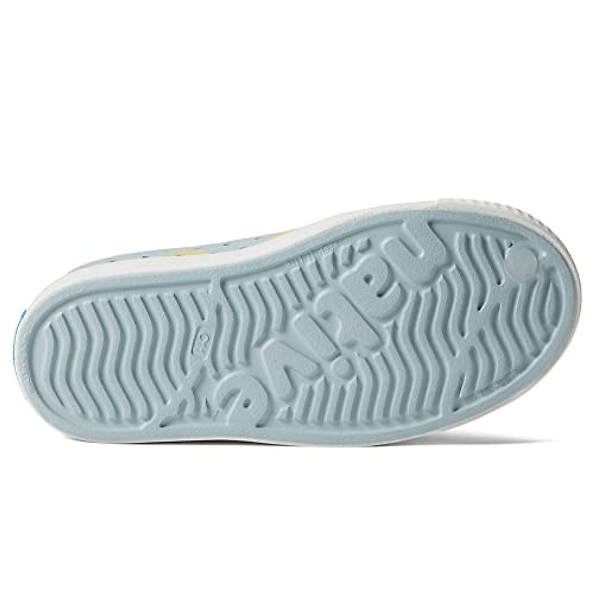 Native Shoes Girl's Jefferson Print (Little Kid/Big Kid) Skip Blue/Shell White/Gone Bananas Scribble Dots 11 Little Kid M