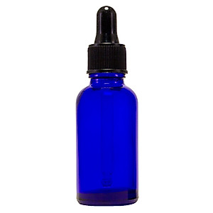 Cobalt Blue Glass Bottles with Glass Droppers 1 Oz - 12/bag