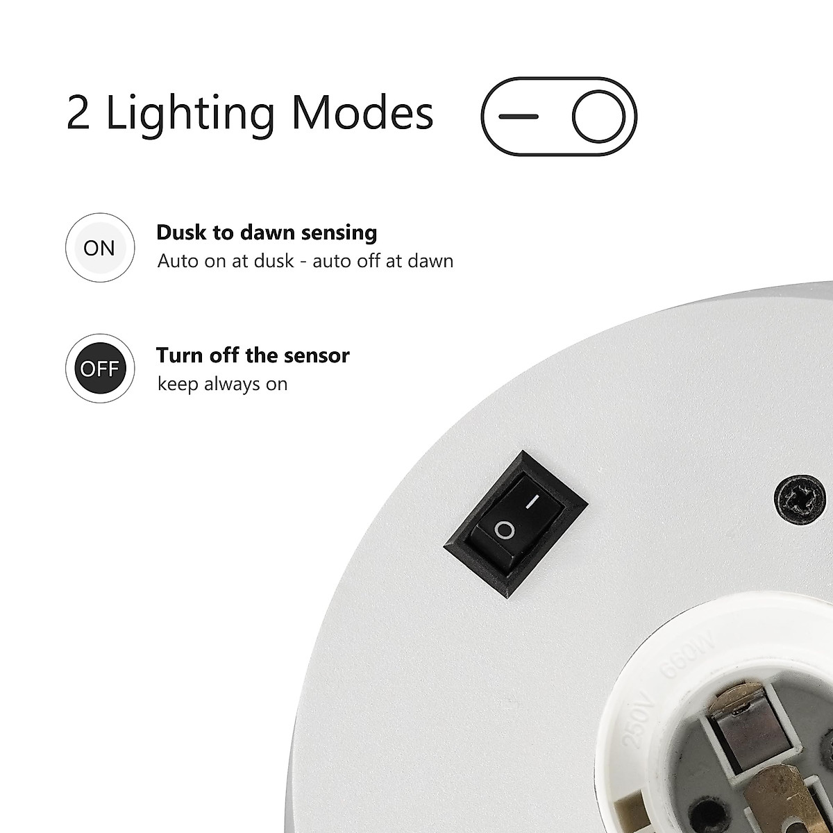 Inowel Porch Light White Dusk to Dawn Outdoor Wall Light,13in Large Exterior Lighting Fixture for House Garage Front Door,Waterproof Outside Hanging Lamp E26 Wall Mount Lantern(Bulb Not Include)