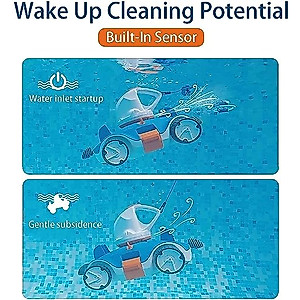 Cordless Robotic Pool Cleaner,Automatic Pool Robot Vacuum with Max 90 Mins Working Time, Self-Parking,Robotic Swimming Pool Cleaner for Above Ground Swimming Pools