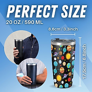 Onebttl Planet Gifts Space Astronomy Solar System Tumbler Travel Coffee Mug, Astronauts Gifts for Astronomy Space Lover, Men, Boys, Christmas, Birthday, Stainless Steel Insulated 20oz/590ml