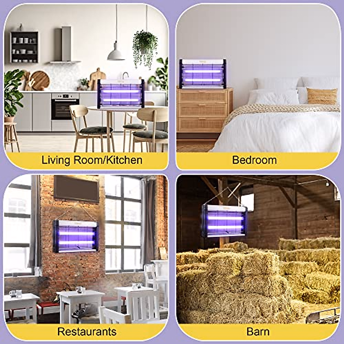 2 Pack Electric Bug Zapper, 20W 2800V Powerful Fly Insect Gnat Traps Fly Killers Catcher Repellent Mosquito UVA Light Electric Zapper for Indoor Home, 4 Extra Replacement Bulbs