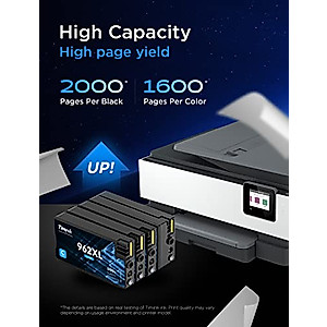 【4-Pack Larger Capacity】 962XL Compatible Ink Cartridge Replacement for HP 962 962XL Ink Cartridges Combo Pack for Work with HP OfficeJet Pro 9015 9025 9010 9018 9020 9012 Printer (BCMY-4 Pack)
