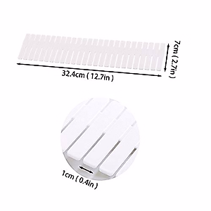 JSF Drawer Dividers,12.7' x 2.7' Kitchen Drawer Organizer Set of 12 Adjustable Drawer Dividers Organizer Separator for Clothes Makeup Storage of Dresser, Desk & Dresser in Bathroom, Bedroom (White)