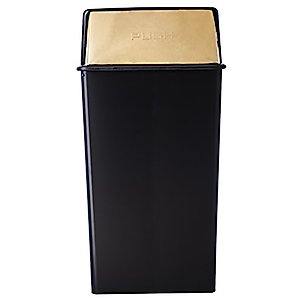 Witt Industries 36HT-11 Monarch Series Waste Watcher Receptacle, Steel, 36 gal, Black with Brass Accents