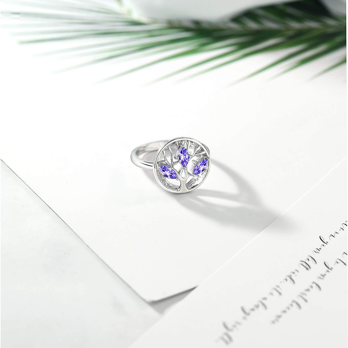 Gem Stone King 925 Sterling Silver Blue Tanzanite Family Tree of Life Ring For Women (0.75 Cttw, Gemstone December Birthstone, Available In Size 5, 6, 7, 8, 9)