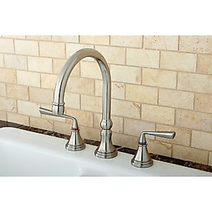Kingston Brass KS2798ZLLS Silver Sage Widespread ADA Kitchen Faucet Without Sprayer, Brushed Nickel