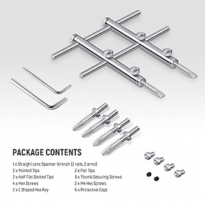 Neewer Camera Lens Openning Repairing Tool Kit Includes: 10-100mm Lens Repair Set with 3 Tips, 6 Screws and 2 Hexagon Wrench for Canon Nikon Sony Olympus DSLR Camera
