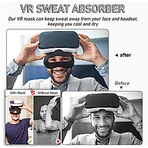 3 Pack VR Sweatband Mask Cover, Adjustable VR Eye Mask Cover Breathable Sweat Protection VR Face Cover Wearable VR Accessories (Color : Blue)