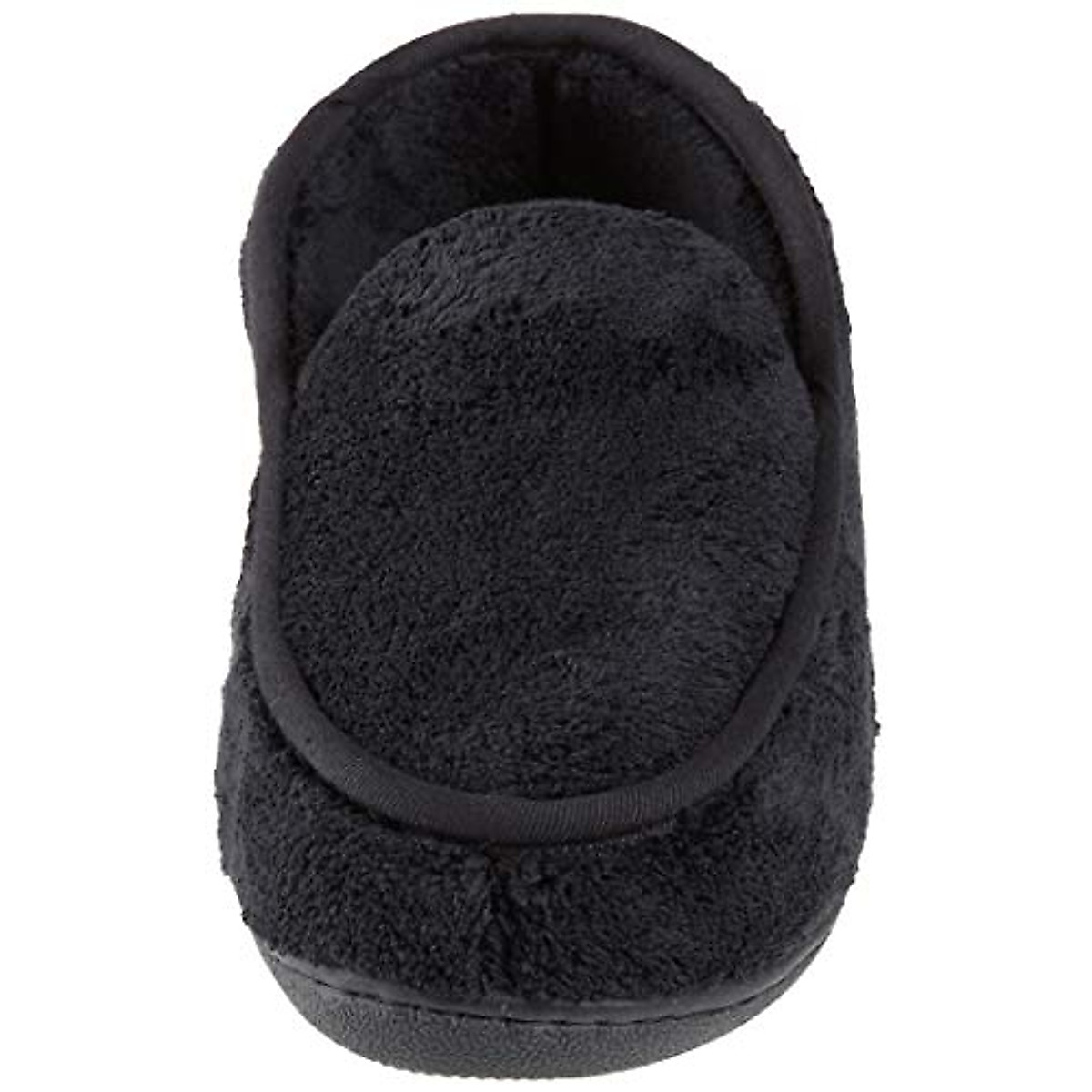 isotoner Men's Microterry Memory Foam Indoor/Outdoor Slip-On Slippers, Black, 11-12