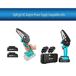 UpBright 21V AC/DC Adapter Compatible with Seesii SE01 SE02 SY18-US-LW0309MG LW0291LMG Electric Mini Cordless Chainsaw Rechargeable Chain Saw 2.0Ah Lithium-ion Battery Power Supply Cord Cable Charger