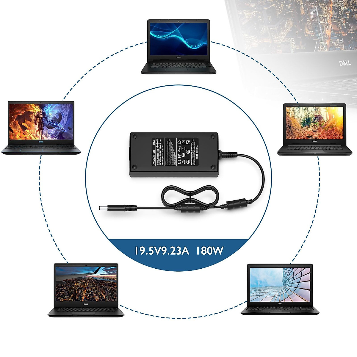 180W AC Adapter Laptop Charger Fit for Dell Alienware 13 15 17 R1 R2 R3 R4;Dell Precision 3510 3520 7520 7530 7510 7710 M2800 M4600 M4700 M4800 M6600 M6300 Power Supply Cord