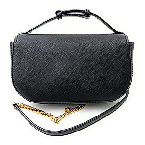 Tory Burch Emerson Top Handle Women's Saffiano Leather Crossbody Bag (Black)