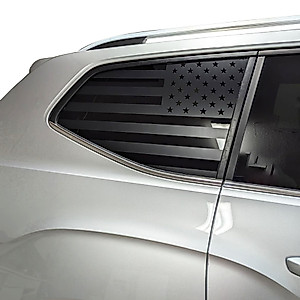 Zxiaochun 2PCS Rear Window American Flag Decals for Car SUV Trucks, Universal Back Side Window USA Flag Vinyl Sticker, Comes with Installation Tools, Matte Black (29" x 16")