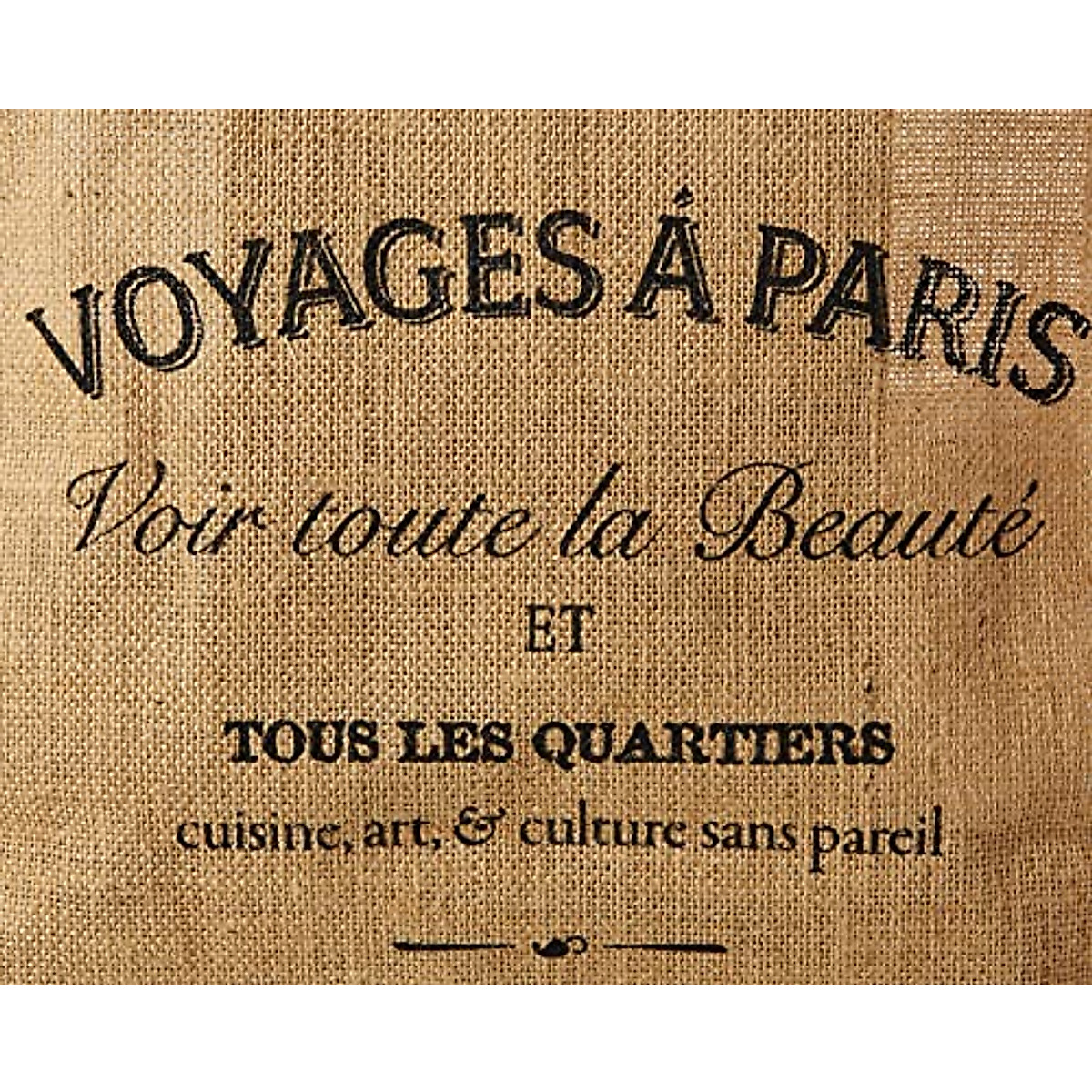 KAF Home Jute Market Tote Handles Reusable Grocery Bag, Voyages