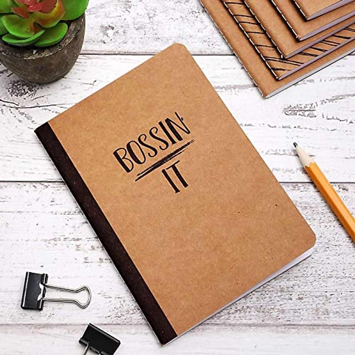 24 Pack Motivational Notebooks Bulk, Lined Inspirational Journals for Coworkers, Office Employee Gifts, Kraft Paper Material (80 Pages Each, 4 x 5.75 In)