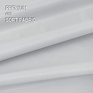 INOVADAY White Blackout Curtains 84 Inches Long, Lightweight Room Darkening Curtains for Bedroom Living Room Grommet Top Black Out Window Drapes - Greyish White, W50 x L84, 2 Panels Set