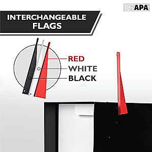 Ilyapa Tab Design Mailbox, Black & White Powder Coated Steel Heavy Duty Curbside Welded Mailbox, All Weather Durable & Corrosion Resistant, Stainless Steel Hinges and Magnetic Door