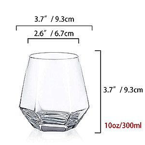 Old Fashioned Glass Whiskey Glasses Rocks Glasses Diamond glasses Set of 2, Whiskey Glass Set Scotch Glass Fathers Mothers Day Gifts Tilted 10-Ounce Modern Look for Men Women, Dad, Husband, Friends