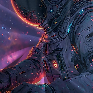 HEYLInGO Astronaut 3D Print Space DJ Quilt Cover Duvet Cover Comforter Covers for Teens and Adults with Pillow Cases Soft Microfiber Bedding Set with Zipper Closure 3 Pieces Twin（173x218cm）, Style-3