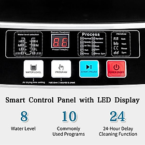 Winado Full Automatic Washing Machine, 17.6Lbs Top Load Portable Washer with Drain Pump, 10 Wash Programs 8 Water 2 in 1 Washer and Dryer for Apartments, RV, Camping