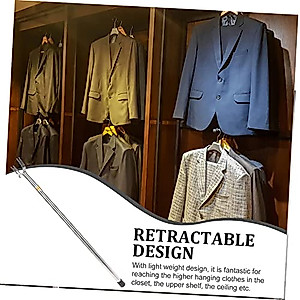 Housoutil 2pcs Clothes Rail Retractil De Drying Rack Clothing Clothes Reaching Stick Ceiling Reaching Pole Clothesline Pole for Outside Clothesline Pole Hooks Clothesline Prop