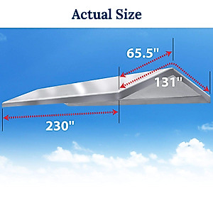 BenefitUSA Canopy ONLY 10'x20' Carport Replacement Canopy Outdoor Tent Garage Top Tarp Shelter Cover w Ball Bungees (Silver)