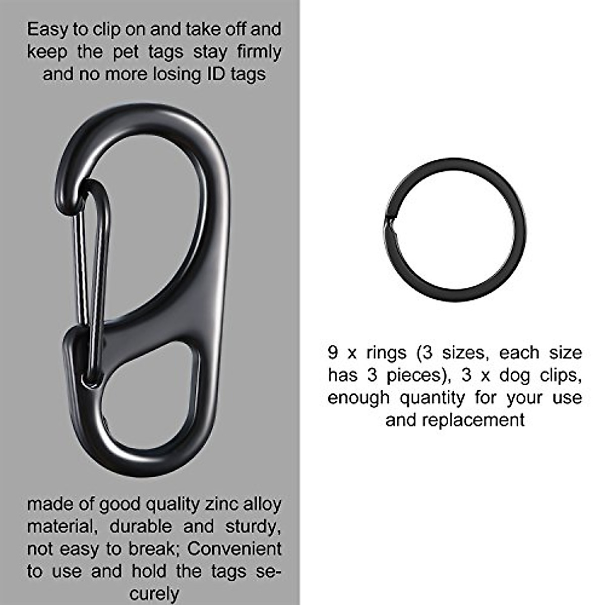 Jovitec Dog Tag Clips - Secure ID Holders for Pets