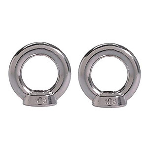 US STAINLESS 2 Pieces Stainless Steel 316 8mm Lifting Eye Nut M8 Heavy Duty Marine Grade Pitch of 1.25